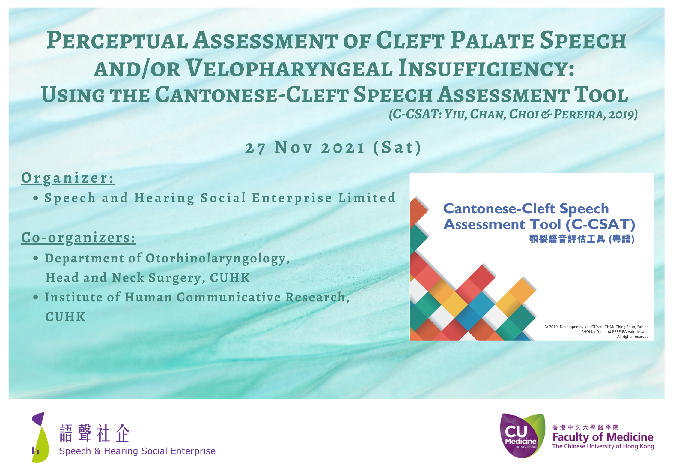 Perceptual Assessment of Cleft Palate Speech and/or Velopharyngeal Ins ...